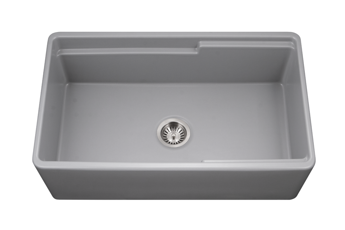 Chelsea Fireclay Apron-Front Single Bowl Work Station Kitchen Sink ...