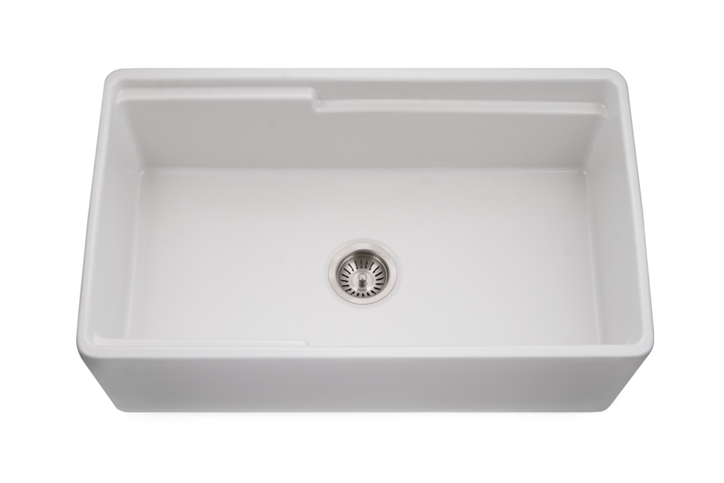 Chelsea Fireclay Apron-Front Single Bowl Work Station Kitchen Sink ...