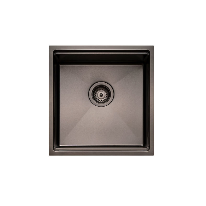 Nero 16 Gauge Undermount PVD Black Stainless Single Bowl Prep/Bar Sink - HamatUSA