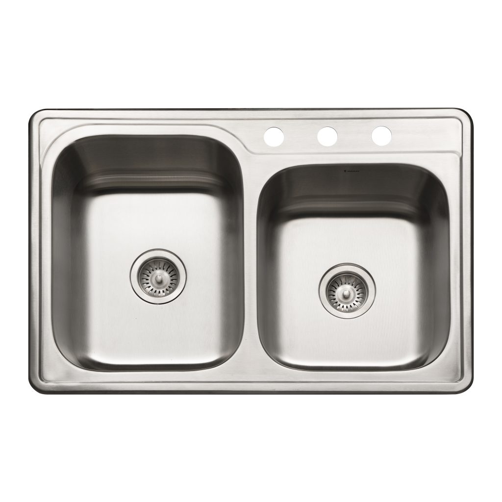 Revive Topmount Stainless Steel 60/40 Double Bowl Kitchen Sink - HamatUSA
