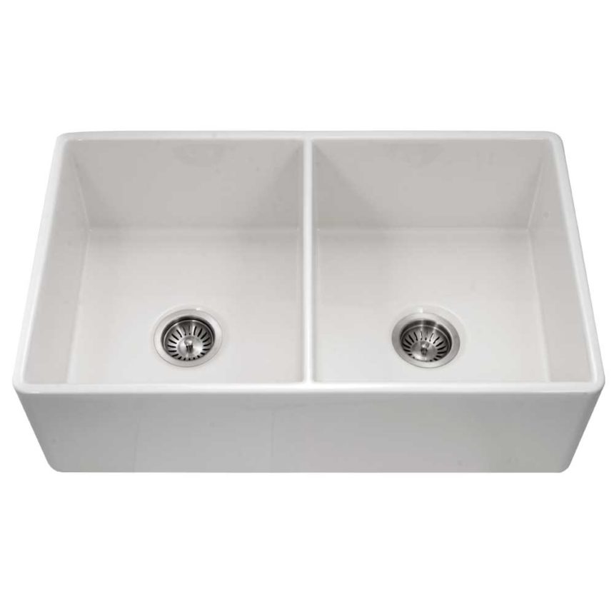 Chelsea Fireclay 33" Apron-Front Double Bowl Kitchen Sink - HamatUSA